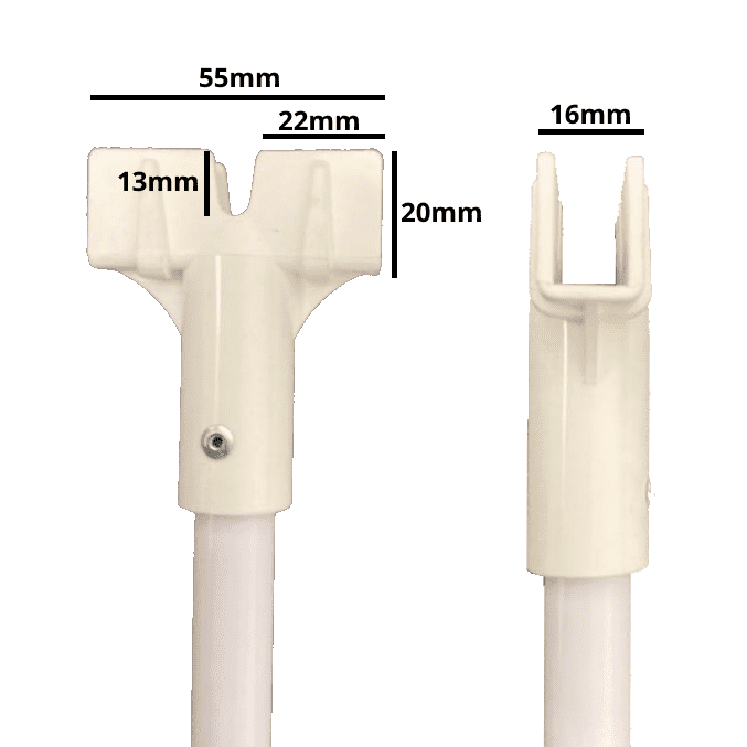 Pleated Roof Blind Operating Wand/Rod 2m Long - T-Bar Style