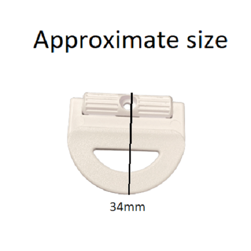 White D-Shaped Handle for Pleated Blinds