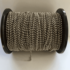 Non-Rust Metal No. 10 Chain (125m Roll, Nickel Plated Brass)