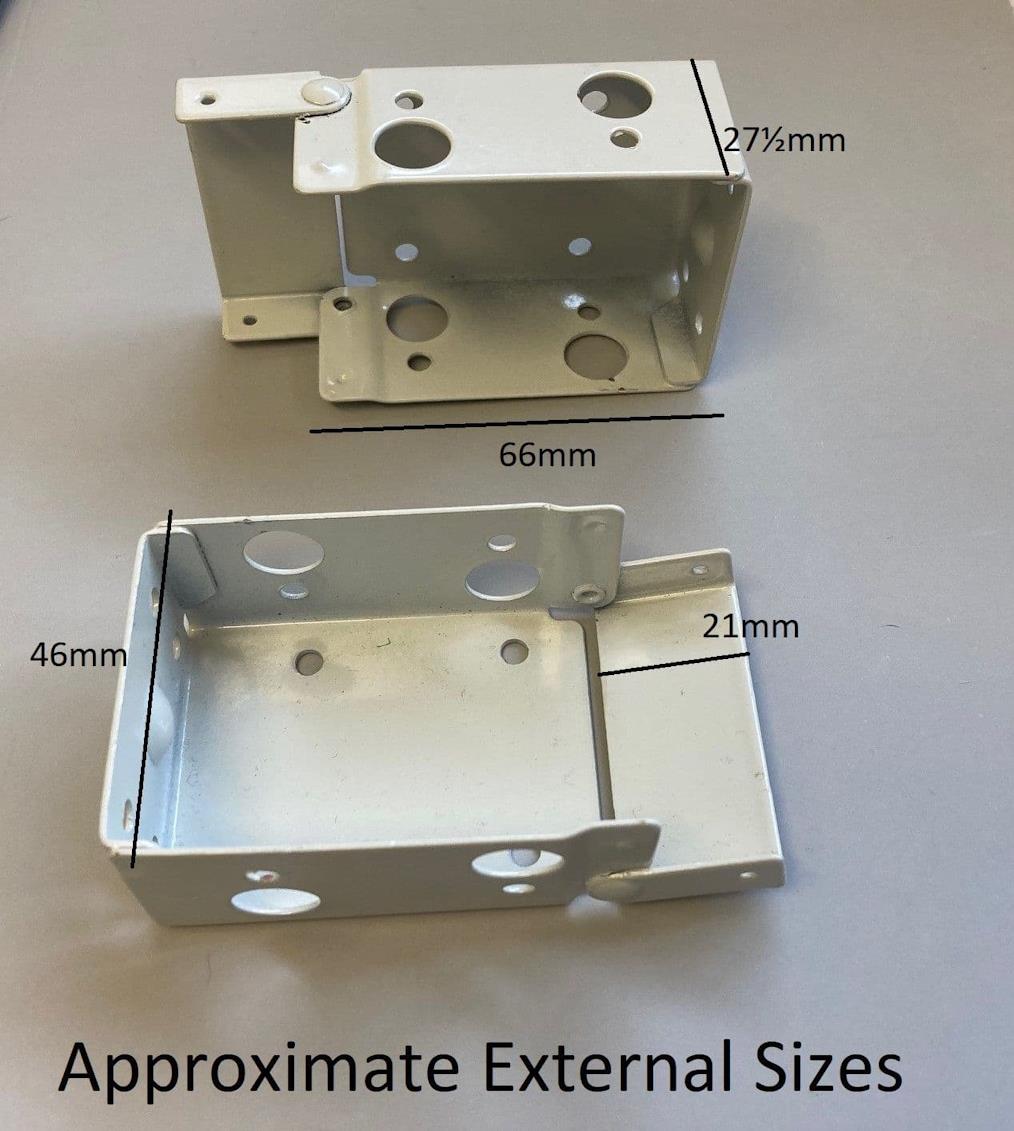 Rectangular Metal Box Brackets for 50mm Venetian Blinds (Pair of Brackets)