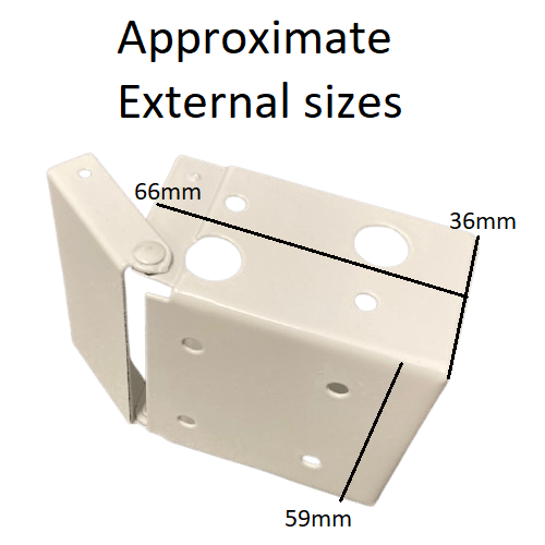 White Metal Box Brackets for Venetian Blinds to fit rails up to 54mm x ...
