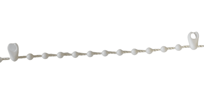 White 89mm (3.5") Vertical Blind Bottom Chain, (Sold in Metres)